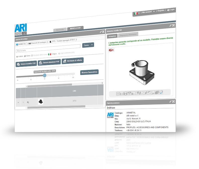 ARI metal is now on CADENAS portal with an Electronic Product Catalog